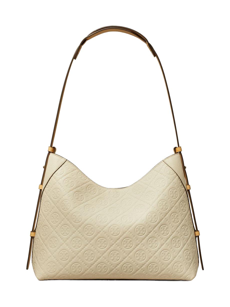 TORY BURCH Tory Burch T Monogram Pebble Leather Messenger Bag
